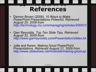 Presentation Assignment 3 2009 | PPT