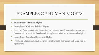 Human Rights of women definition examples girl child protection | PPT