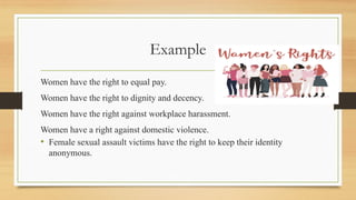 Human Rights of women definition examples girl child protection | PPT