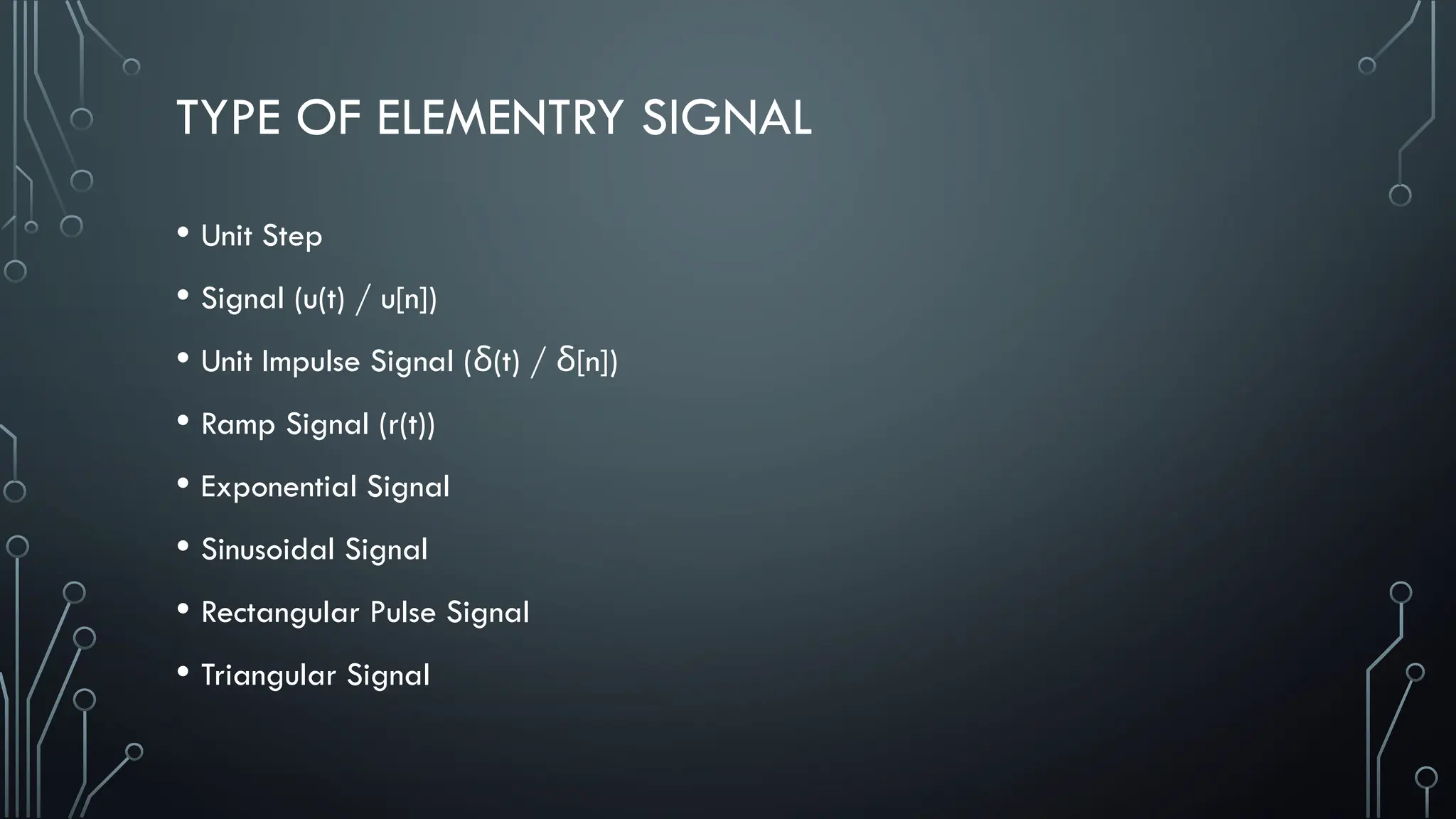 Types of elementary signals presentation | PPT