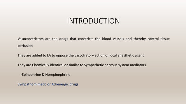 VASOCONSTRICTORS | PPTX | Heart and Cardiovascular Diseases | Diseases ...