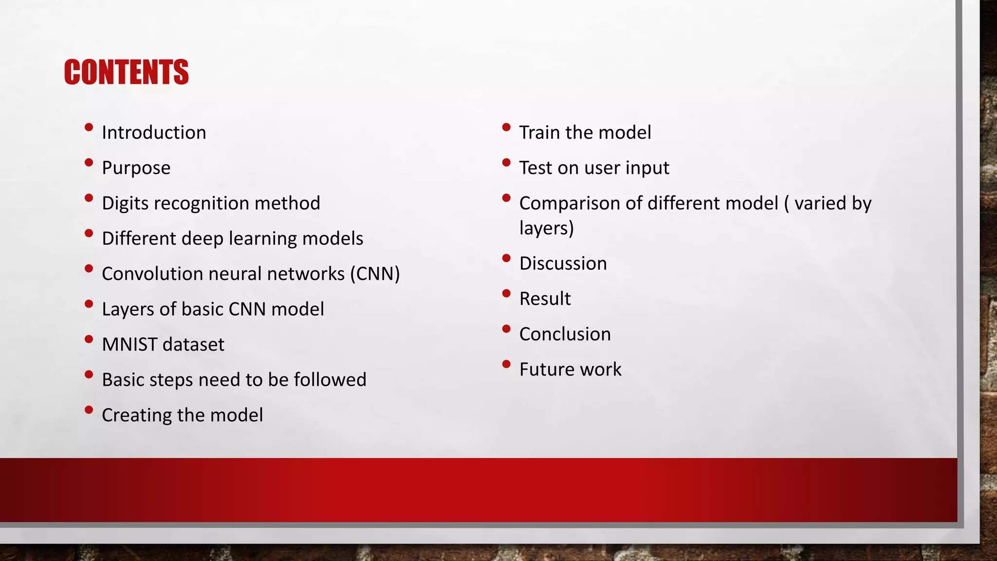 Handwritten Digit Recognition and performance of various modelsation ...