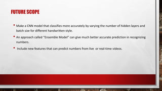 Handwritten Digit Recognition and performance of various modelsation ...