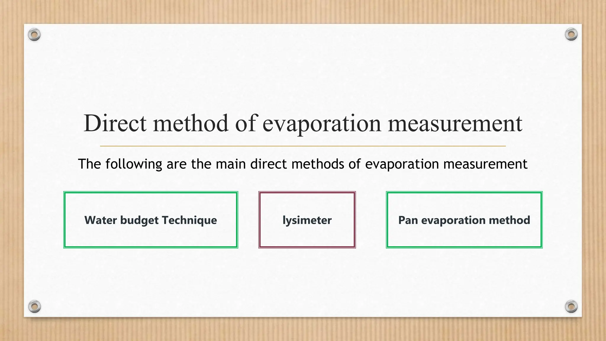 Presentation on Evaporation, its process and factors affecting ...