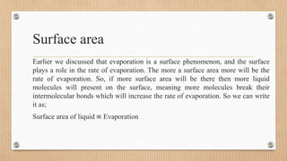 Presentation on Evaporation, its process and factors affecting ...
