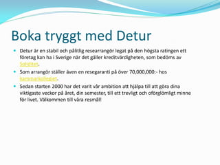 Presentation av detur sweden ab | PPT