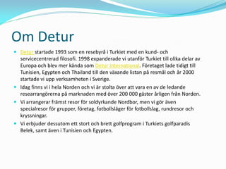 Presentation av detur sweden ab | PPT