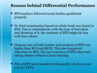 Students Learning Performance in Various Types of BRAC Schools | PPT