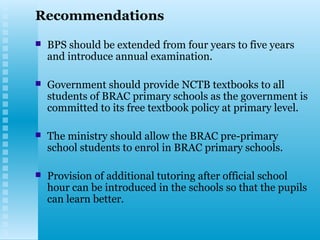 Students Learning Performance in Various Types of BRAC Schools | PPT