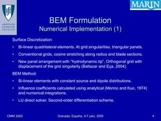 A Study on the Modeling of Marine Propeller Tip Flows Using BEM | PPT