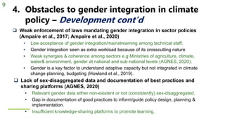 Obstacles and Opportunities for Gender Integration in Agriculture ...