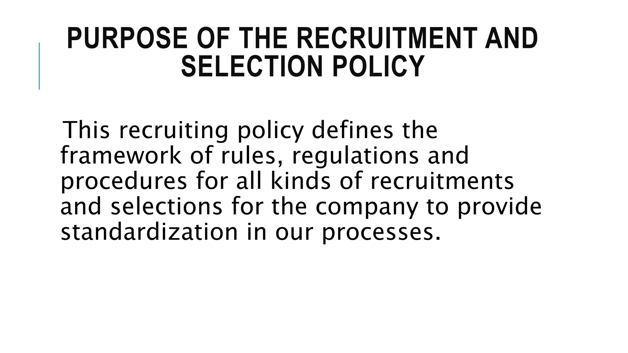 Recruitment And selection Policy of Event Management company | PPTX