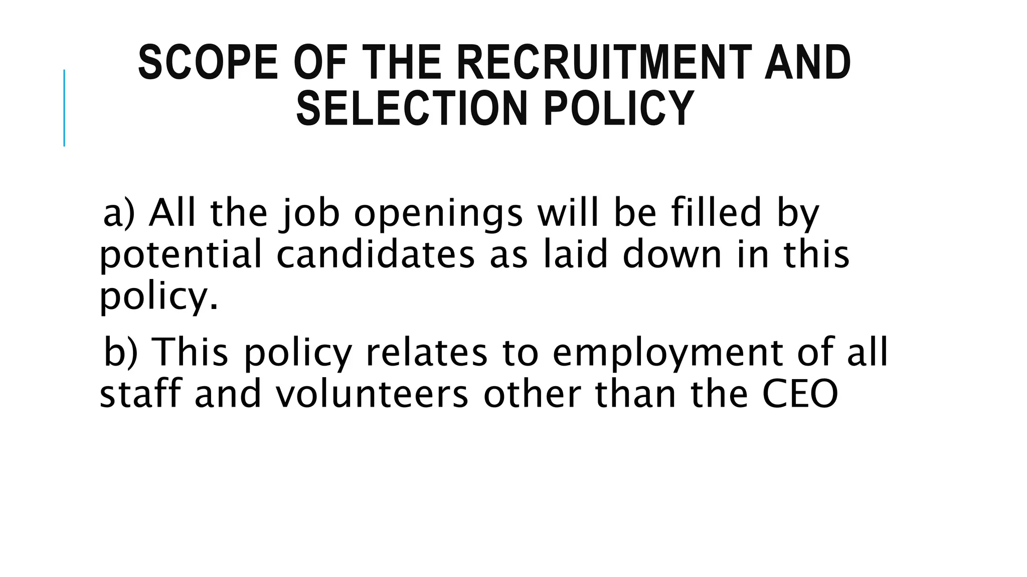 Recruitment And selection Policy of Event Management company | PPTX