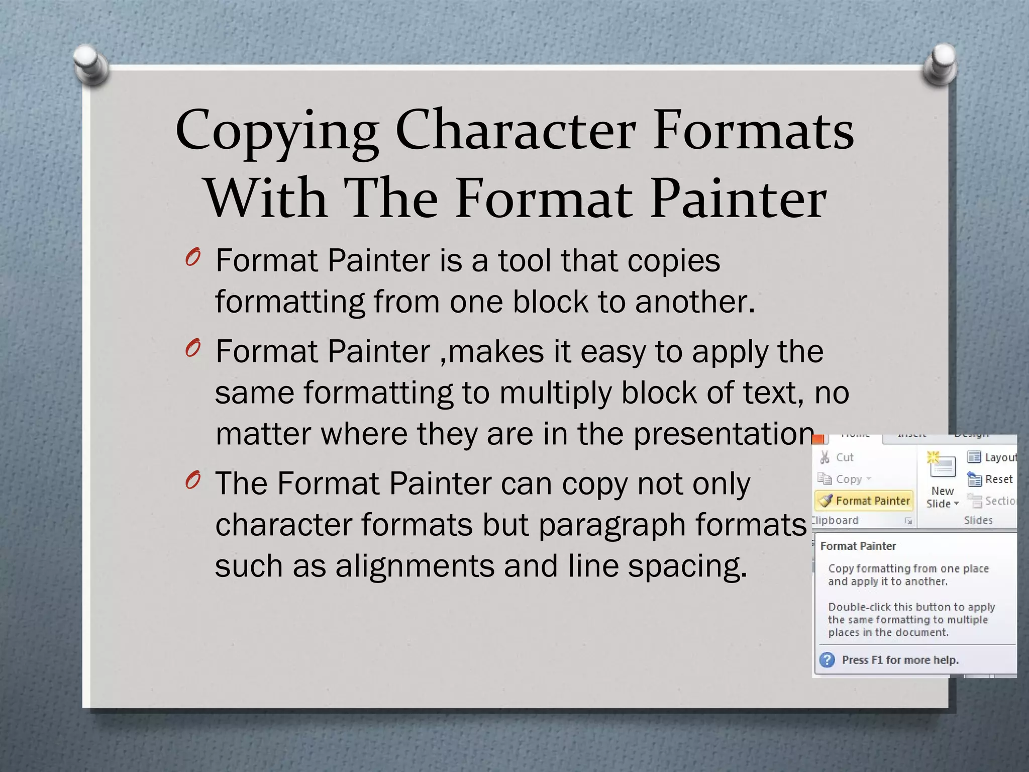 Presentation basic formatting | PPT