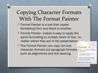 Presentation basic formatting | PPT