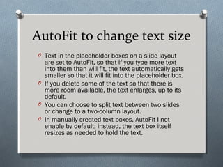 Presentation basic formatting | PPT