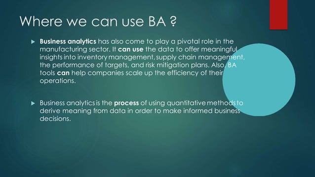 Business analytics | PPT