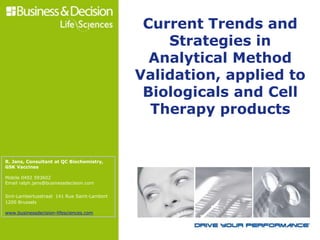 QC Method Validation for Biologicals vs Cell Therapy products (ATMP) | PPT