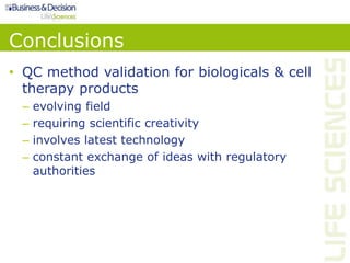QC Method Validation for Biologicals vs Cell Therapy products (ATMP) | PPTX