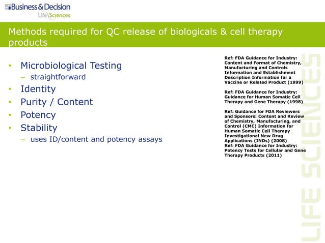 QC Method Validation for Biologicals vs Cell Therapy products (ATMP) | PPT