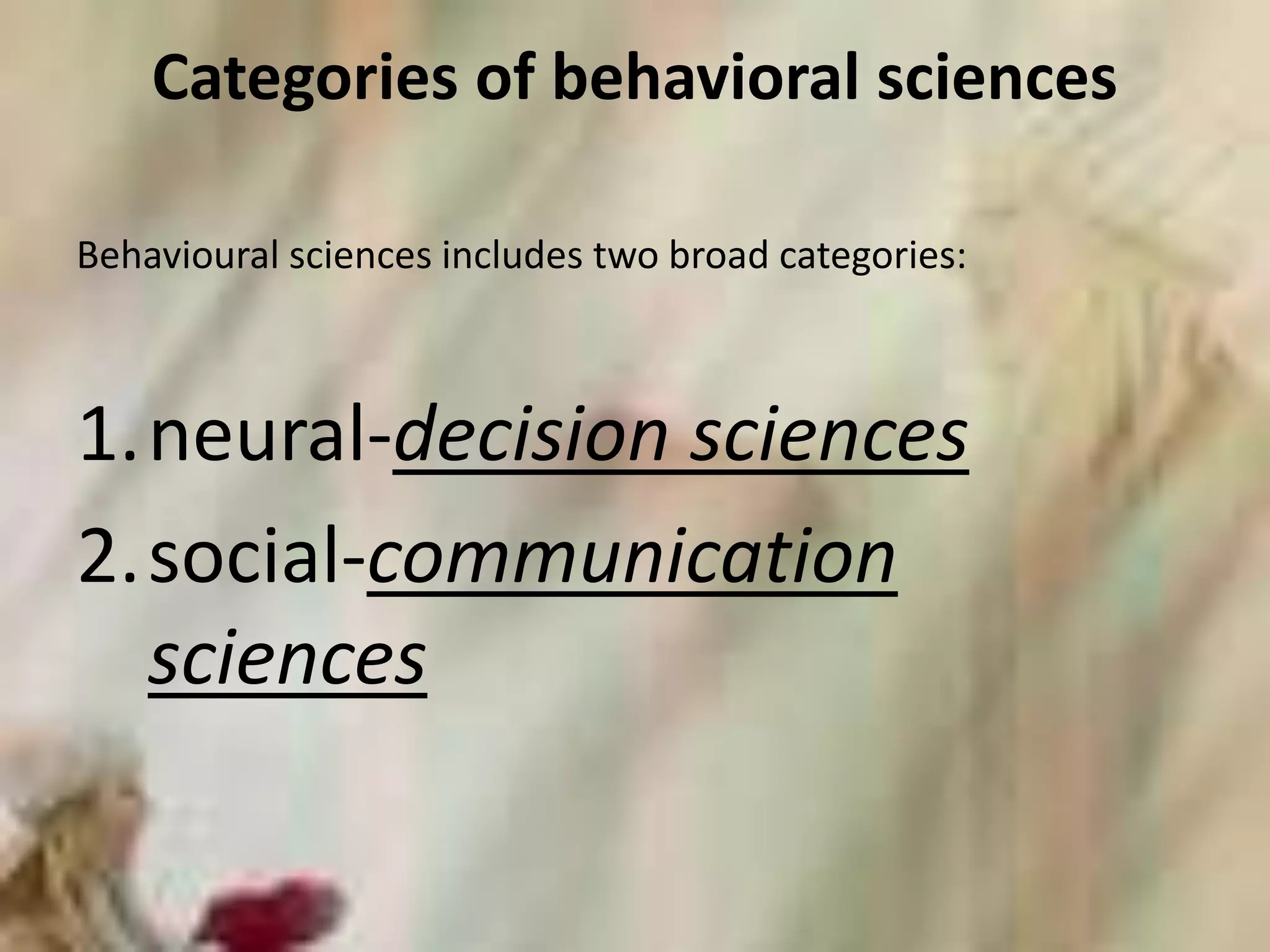 Presentation behavioral sciences | PPTX