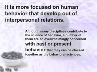 Presentation behavioral sciences | PPTX