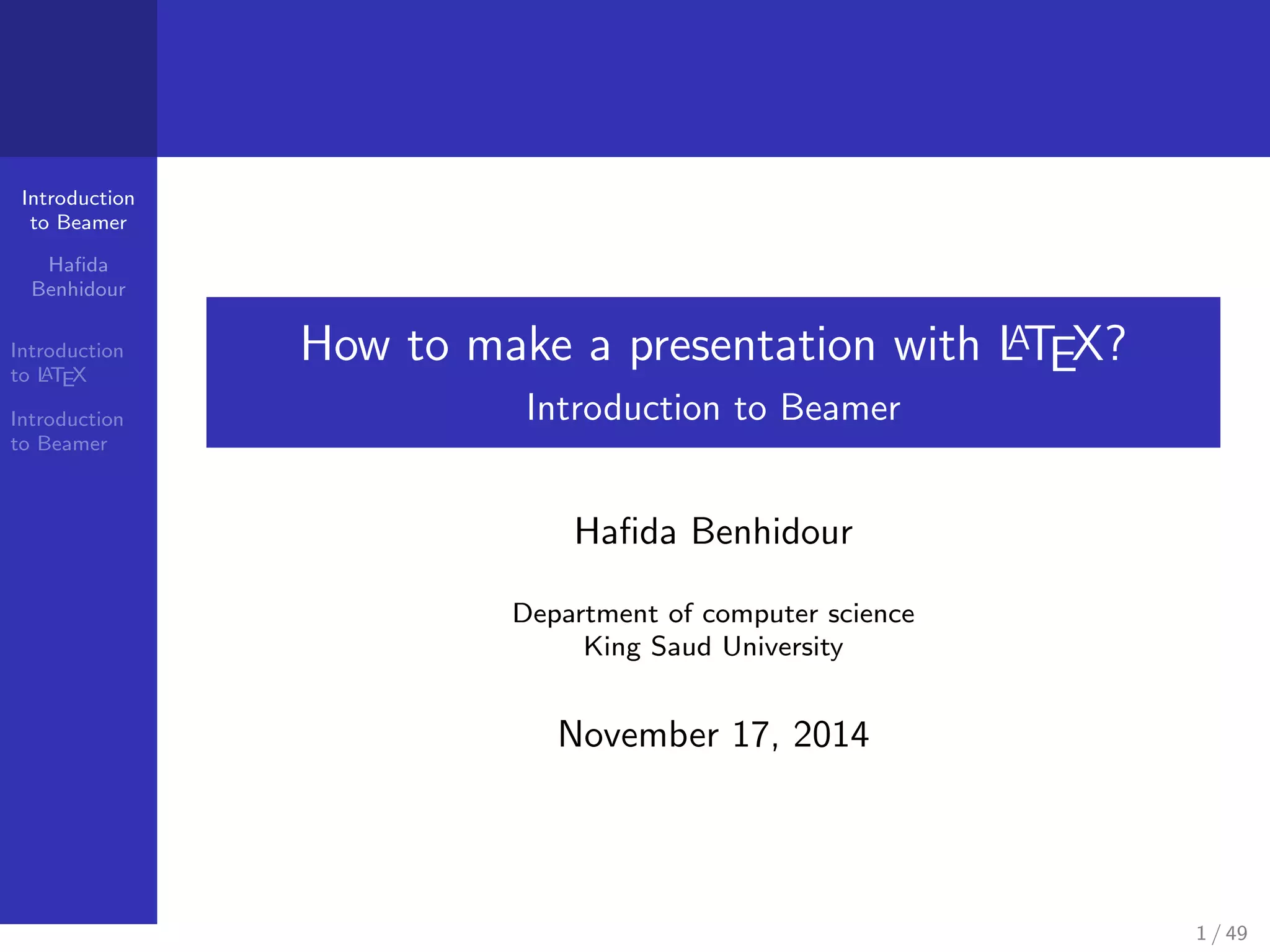 How To Make A Presentation With Latex Introduction To