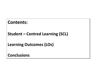 Modernisation of Curricula in HE - the SCL approach | PPT