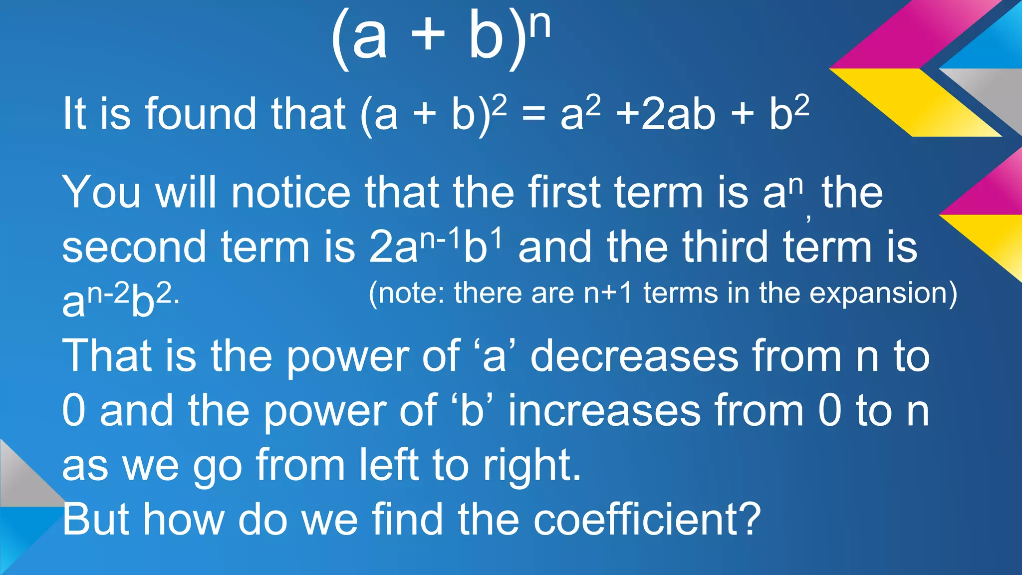 Presentation binomial theorem | PPTX