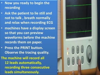 NURSING PROCEDURE OBTAIN 12 LEAD ECG | PPTX | Heart and Cardiovascular ...