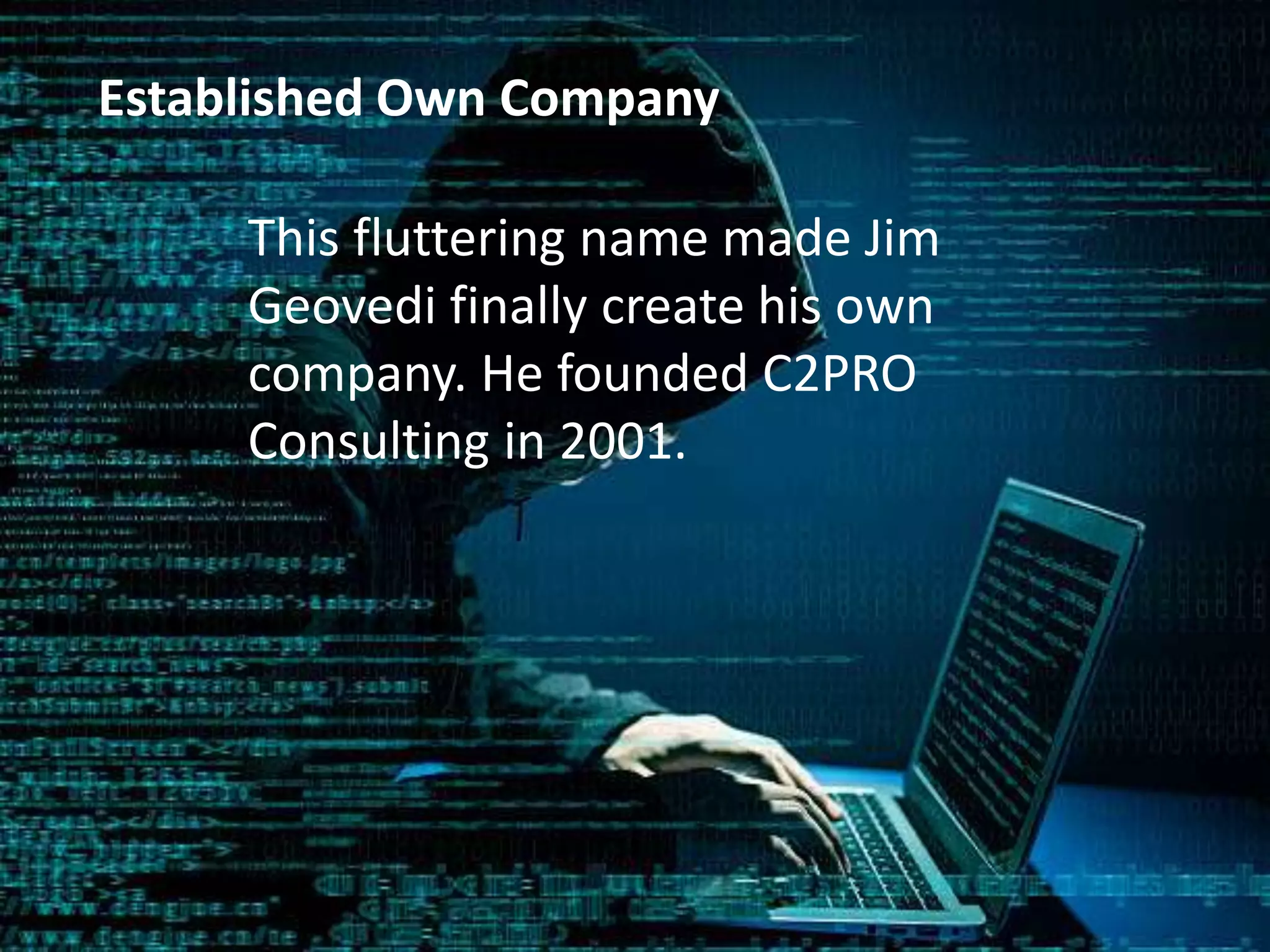 Presentation biography Jim Geovedi | PPTX