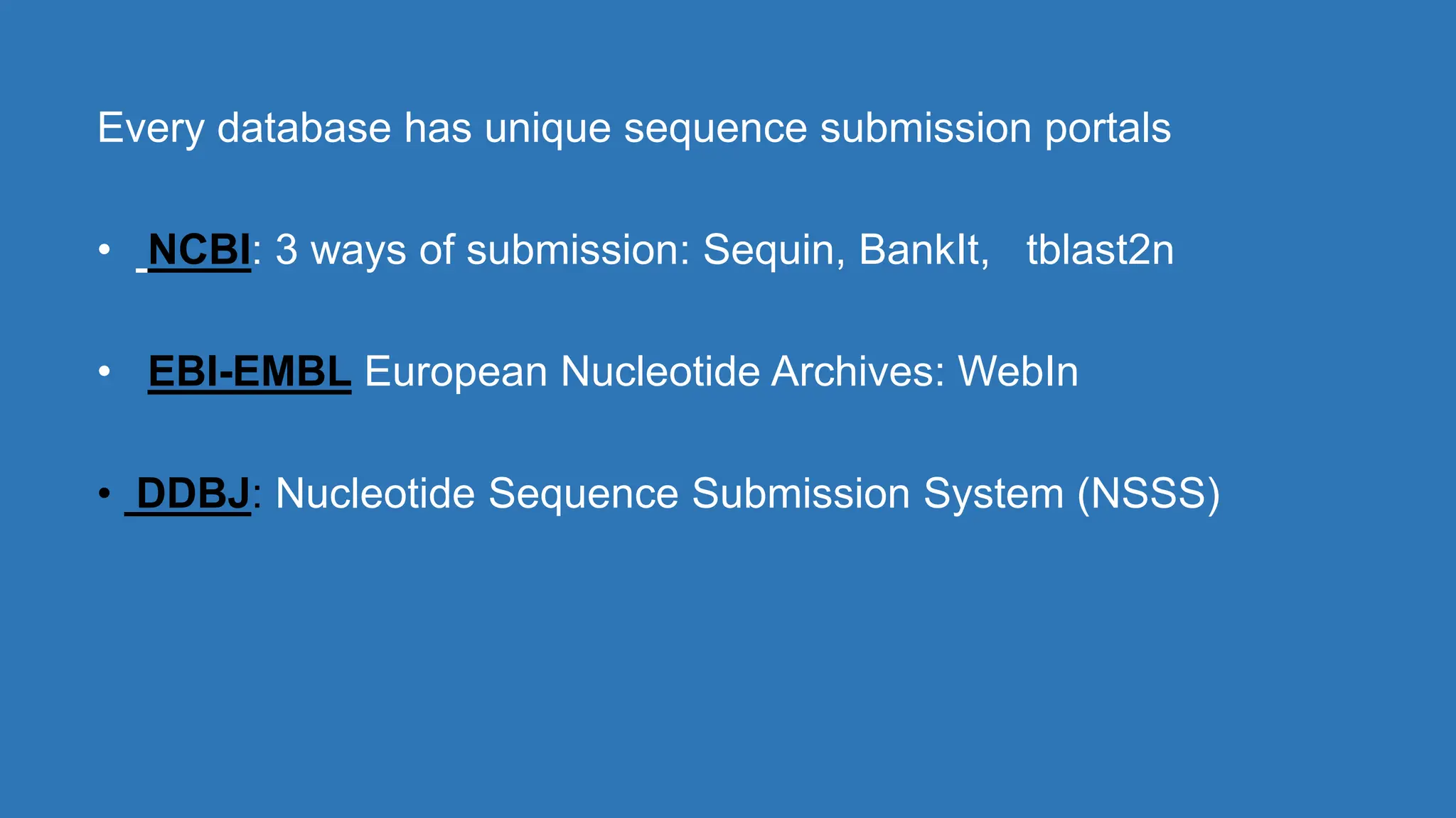 Sequence submission tools ............pptx
