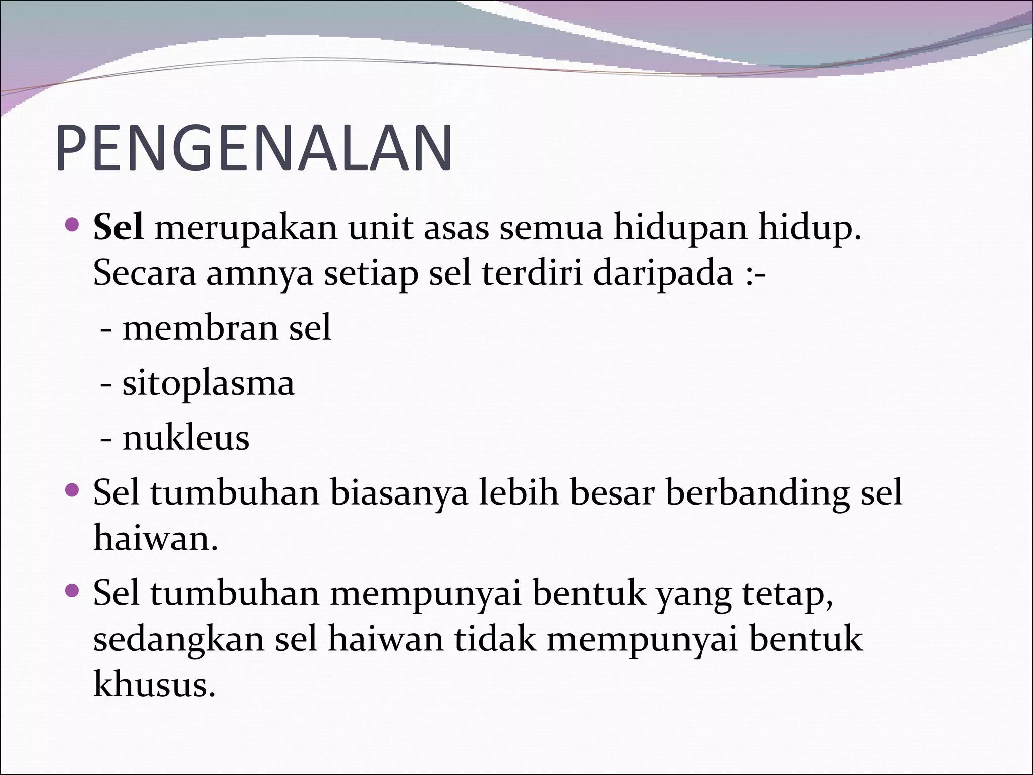 Presentation biologi (sel haiwan dan tumbuhan) | PPT