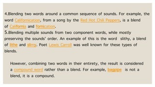 WORD FORMATION (blending) PRESENTED BY SAFIAH ALMURASHI | PDF