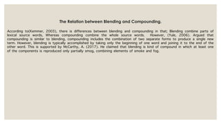 WORD FORMATION (blending) PRESENTED BY SAFIAH ALMURASHI | PDF