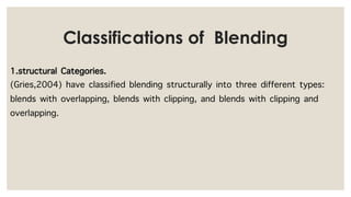 WORD FORMATION (blending) PRESENTED BY SAFIAH ALMURASHI | PDF