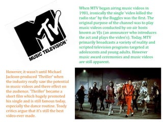 The History Of Music Video | PPTX