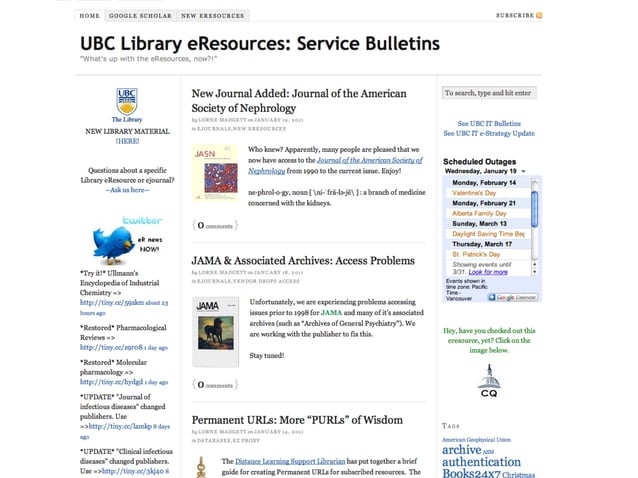 UBC Library Blog Squad Meeting | PPT