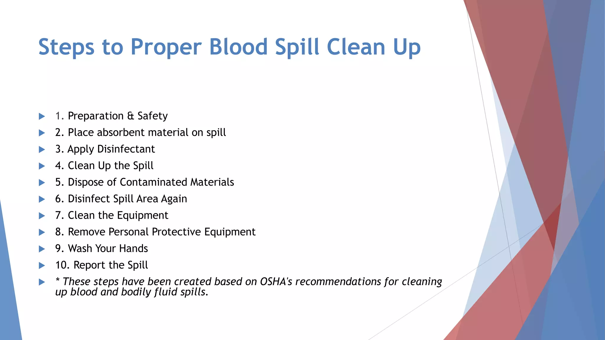 Presentation blood spill handling amc | PPTX