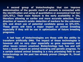 IMPACT OF BIOTECHNOLOGY ON ANIMAL BREEDING AND GENETIC PROGRESS | PPT
