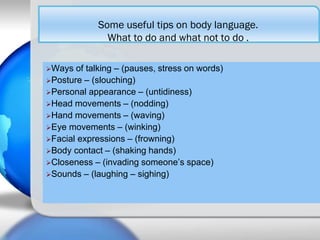 Presentation body language | PPTX