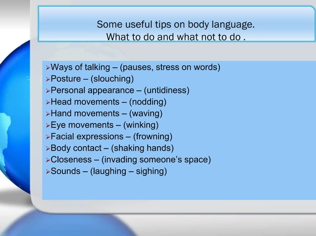 Presentation body language | PPTX