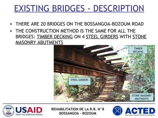 Assessment and reinforcement of the 20 existing bridges in the Bozoum ...