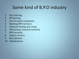 Presentation bpo | PPTX | Business | Business and Finance