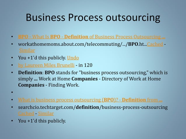 Presentation bpo | PPTX | Business | Business and Finance