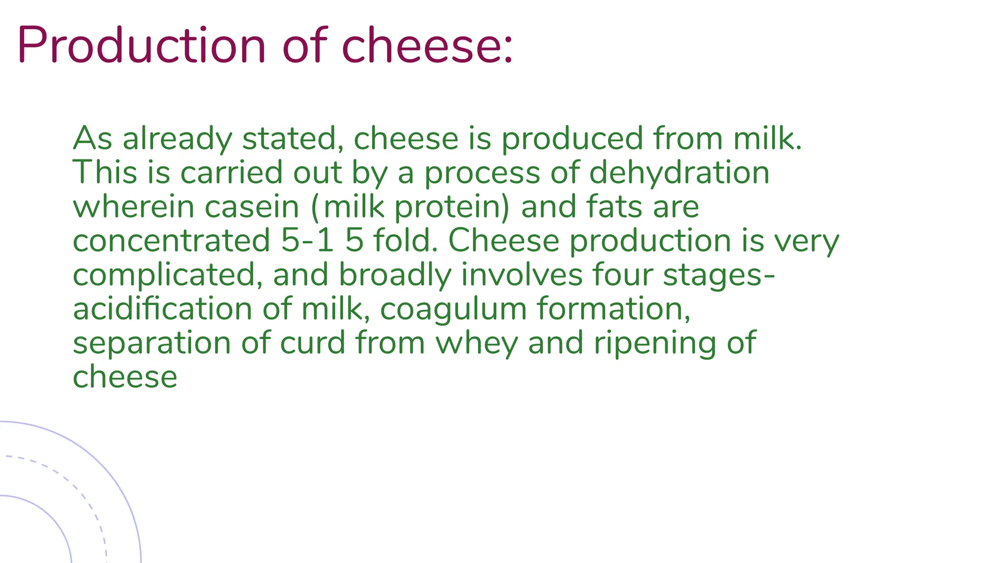 Production of cheese in industrial science | PDF