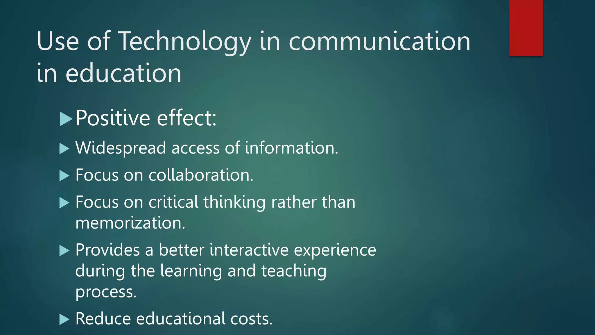 Effective use of technology in communication | PPTX