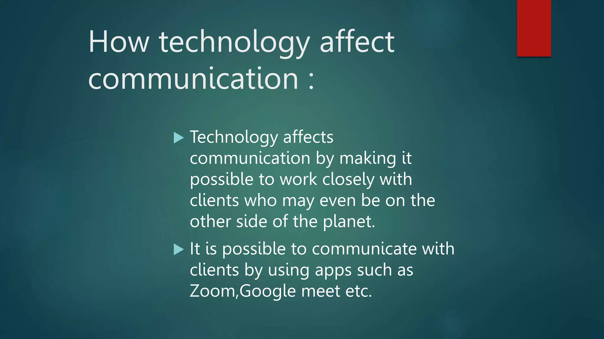 Effective use of technology in communication | PPTX