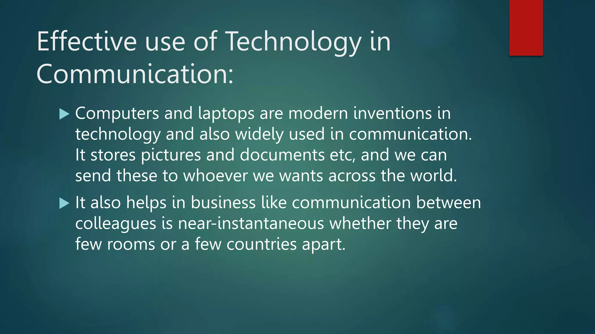Effective use of technology in communication | PPTX