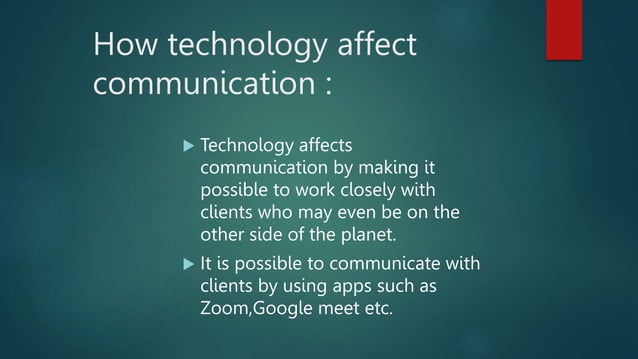 Effective use of technology in communication | PPTX